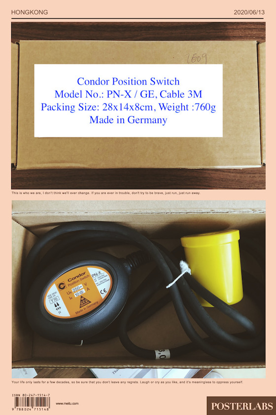 Condor PN-X Float Switches Position Switches Condor PSN-X 浮球水位開関掣